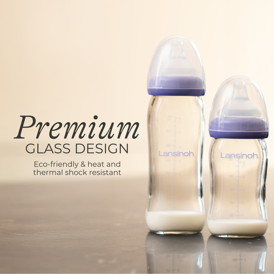 Lansinoh Baby Bottles with NaturalWave Nipple (8oz)