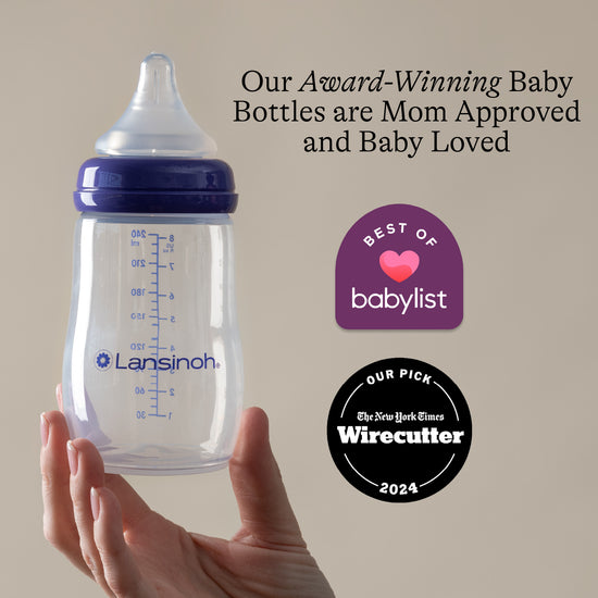 Lansinoh Baby Bottles with NaturalWave Nipple (8oz)