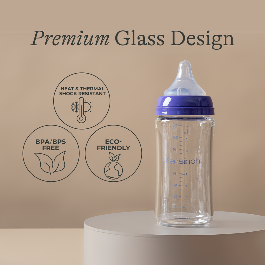Lansinoh Baby Bottles with NaturalWave Nipple (8oz)